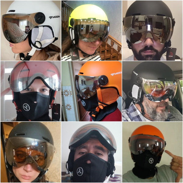 MoonPro Elite Ski and Snowboard Helmet With Integrated Visor - Moonrise