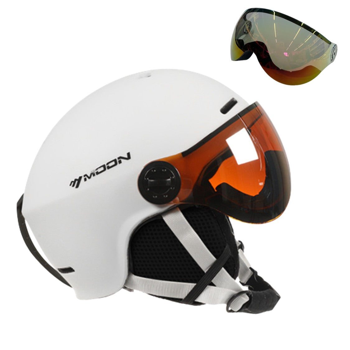 MoonPro Elite Ski and Snowboard Helmet With Integrated Visor - Moonrise